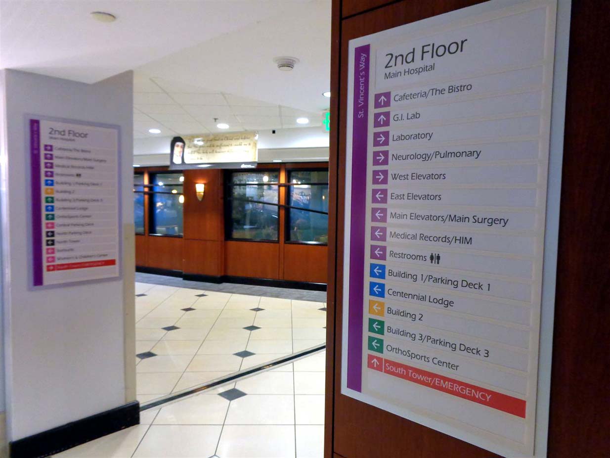 Healthcare Digital Signage, Hospital Signage - Innerface Signs St. Vincent
